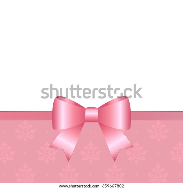 Vector Invitation Card Pink Holiday Ribbon Stock Vector (Royalty Free ...