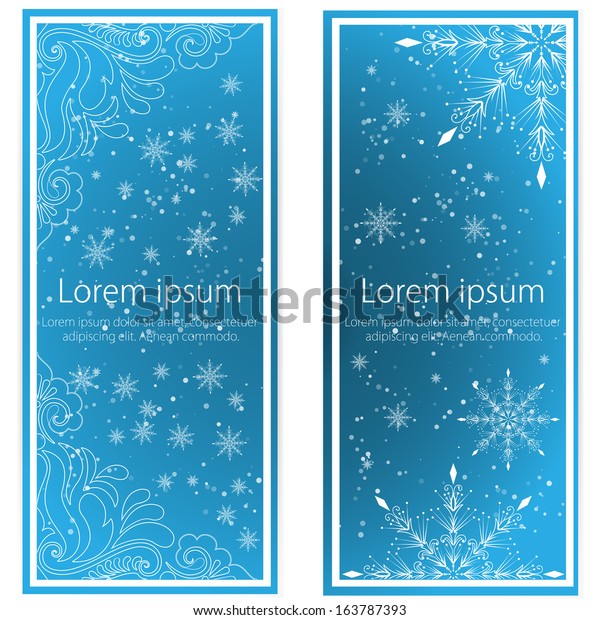Vector Invitation Card Snowflakes New Year Stock Vector (Royalty Free ...