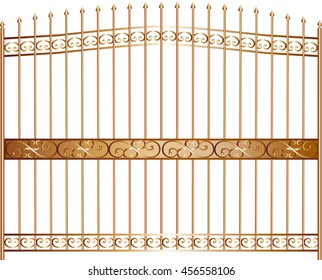 Vector Iron Fence Stock Vector (Royalty Free) 456558124