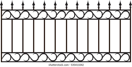 Vector Iron Fence Stock Vector (Royalty Free) 535411042 | Shutterstock