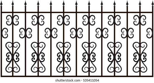 Vector Iron Fence Stock Vector (Royalty Free) 535411054 | Shutterstock