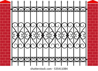 Vector Iron Fence Stock Vector (Royalty Free) 535411084 | Shutterstock