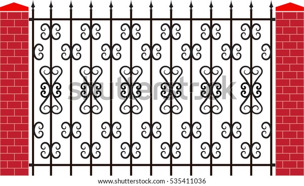 Vector Iron Fence Stock Vector (Royalty Free) 535411036