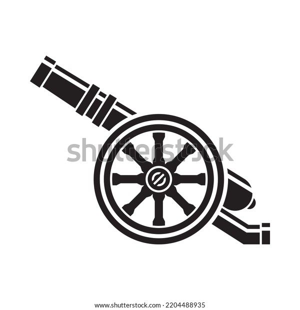 Vector Isolated Black Cannon Symbol On Stock Vector (Royalty Free ...