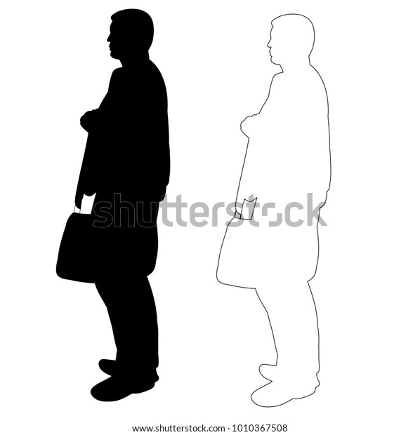 Vector Isolated Black Silhouette Man Bags Stock Vector (Royalty Free ...