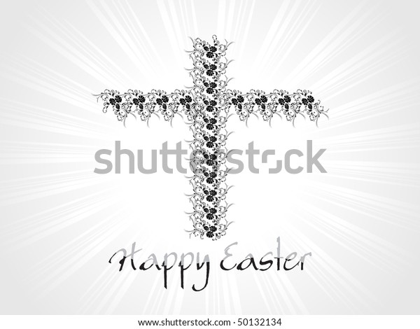 Vector Isolated Christian Cross Grey Background Stock Vector (Royalty ...