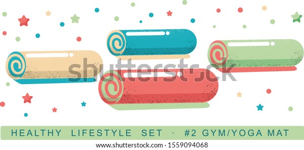 Vector Isolated Colorful Gym Mat Illustration Stock Vector (Royalty ...