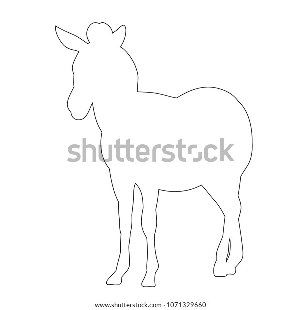 Vector Isolated Contour Donkeys Pony Stock Vector (Royalty Free ...