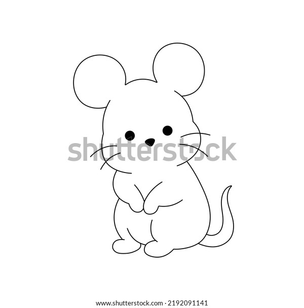 Vector Isolated Cute Cartoon Baby Mouse Stock Vector (Royalty Free ...