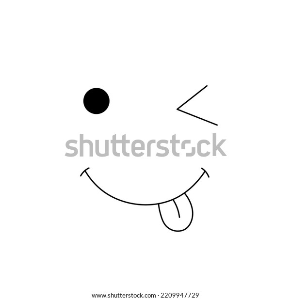 Vector Isolated Cute Cartoon Funny Winking Stock Vector (Royalty Free ...