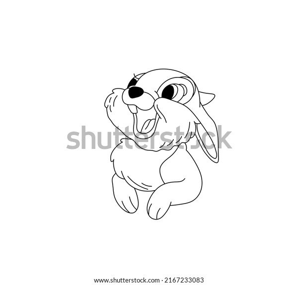 Vector Isolated Cute Cartoon Laughing Rabbit Stock Vector (Royalty Free ...
