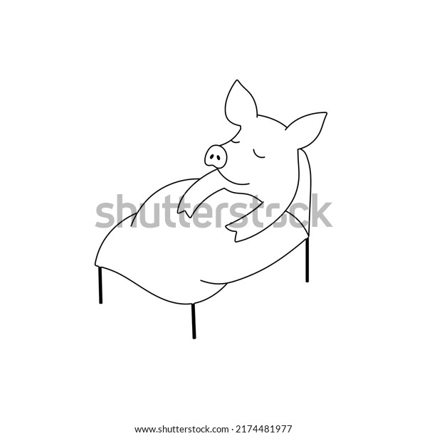 Vector aislado lindo lechón de dibujos: vector de stock (libre de ...
