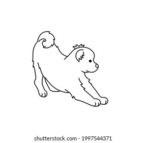 Vector Isolated Cute Cartoon Stretching Dog Stock Vector (Royalty Free ...
