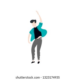 Vector Isolated Dancing Man Illustration Dancing Stock Vector (Royalty ...