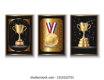 Trophy Poster Winner Awards Placard Design: vector de stock (libre de ...