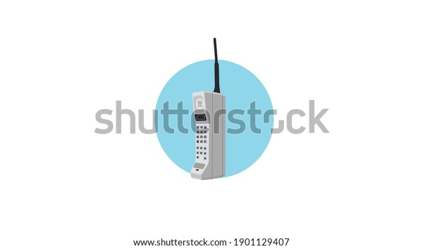 Vector Isolated Illustration 80s Mobile Phone Stock Vector (Royalty ...