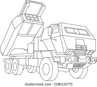 Ilustración aislada del vector Silueta HIMARS: vector de stock (libre ...