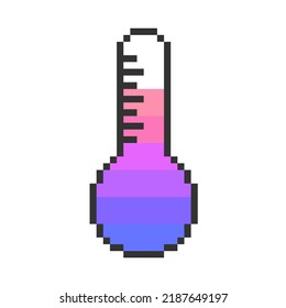 Vector Isolated Illustration Pixel Gradient Thermometer Stock Vector ...