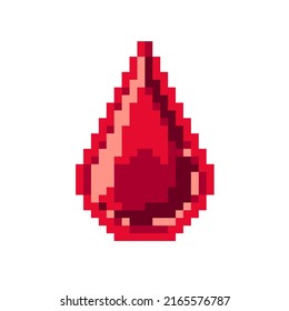 Vector Isolated Illustration Pixel Red Blood Stock Vector (Royalty Free ...