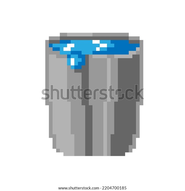 Vector Isolated Illustration Pixel Steel Bucket Stock Vector (Royalty ...