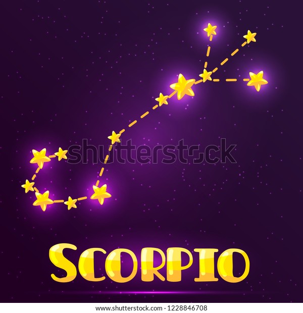 Vector Isolated Illustration Scorpio Constellation Bright Stock Vector ...