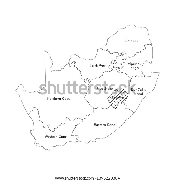 Vector isolated illustration of simplified administrative map of South ...