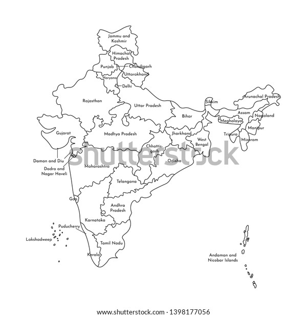 Vector Isolated Illustration Simplified Administrative Map Stock Vector ...