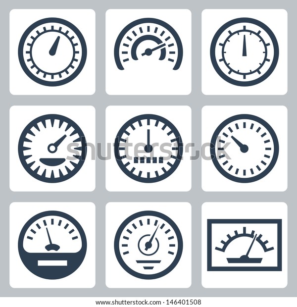Vector Isolated Meters Icons Set Stock Vector (Royalty Free) 146401508 ...