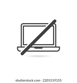Vector Isolated No Laptop Icon Stock Vector (Royalty Free) 2201519155 ...