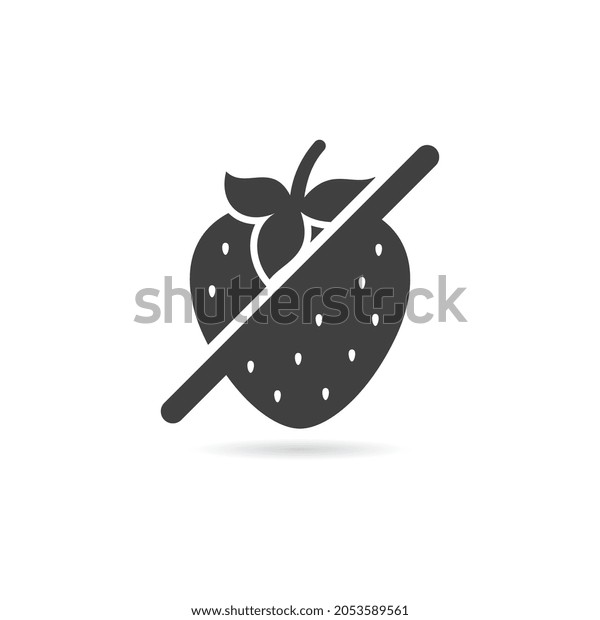 Vector Isolated No Strawberry Icon Stock Vector (Royalty Free ...