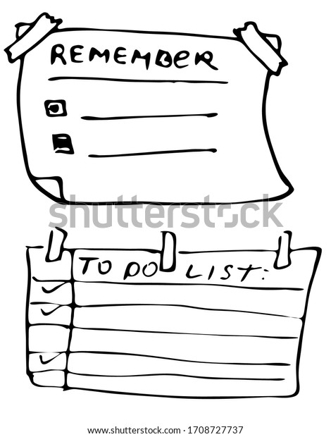 Vector Isolated Outline Hand Drawn Check Stock Vector (Royalty Free ...