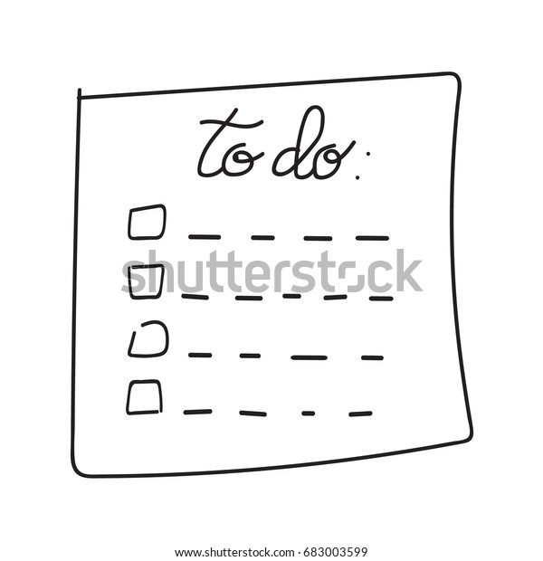 Vector Isolated Outline Hand Drawn Check Stock Vector (Royalty Free ...