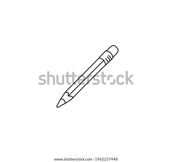 Vector Isolated Pencil Line Drawing Pencil Stock Vector (Royalty Free ...