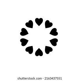 Vector Isolated Round Ten Hearts Frame Stock Vector (Royalty Free ...