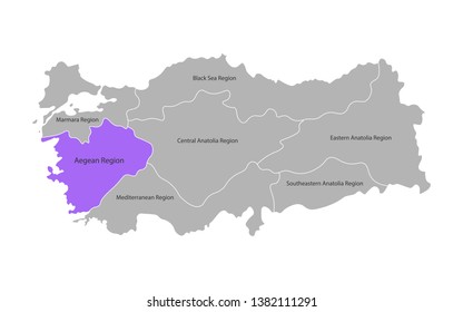 Vector Isolated Simplified Map Turkey Regions: เวกเตอร์สต็อก (ปลอดค่า ...