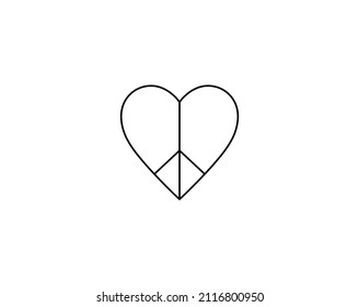 Vector Isolated Symbol Heart Peace Simple Stock Vector (Royalty Free ...