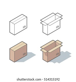 Vector Isometric Box Outline Icon Set Stock Vector (Royalty Free) 514315192 | Shutterstock