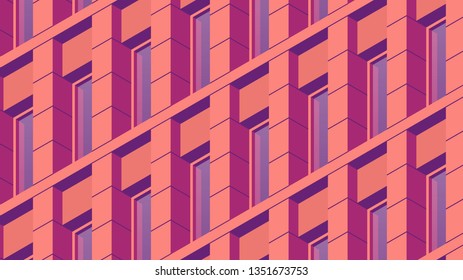 Vector Isometric Building Facade Detailed Architecture Stock Vector ...