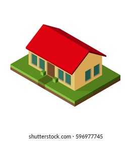 Vector Isometric House Icon Stock Vector (Royalty Free) 596977745 ...