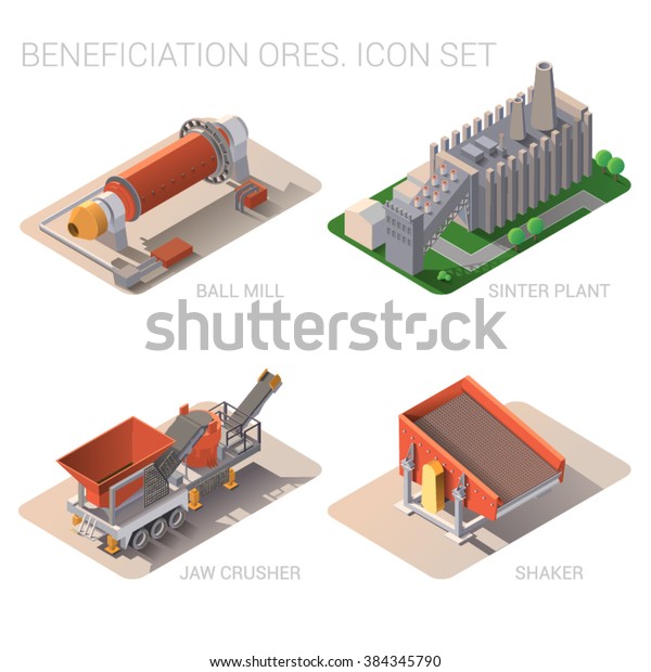 Vector Isometric Illustration Ball Mill Sinter Stock Vector (Royalty ...