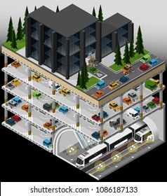 Vector Isometric Illustration Element Urban Infrastructure Stock Vector ...