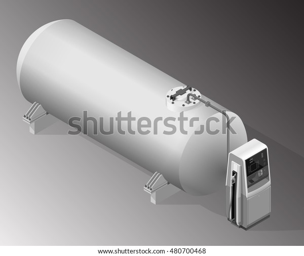 Vector Isometric Illustration Fuel Dispenser Gas Stock Vector (Royalty ...