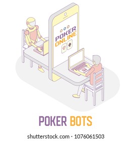 Vector Isometric Illustration Poker Player Man Stock Vector (Royalty ...