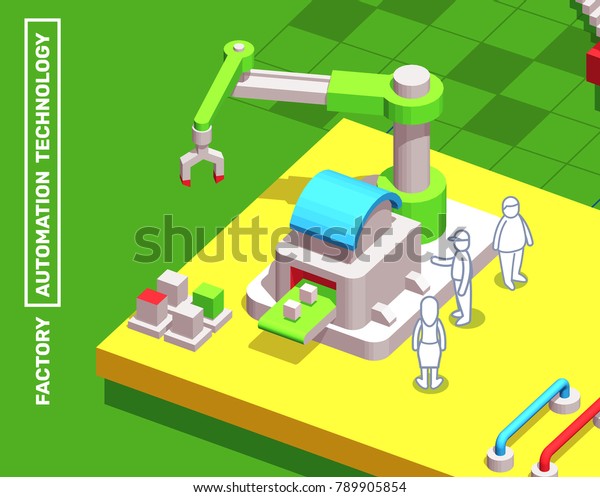Vector Isometric Illustration Three Dimensional Mechanism Stock Vector ...