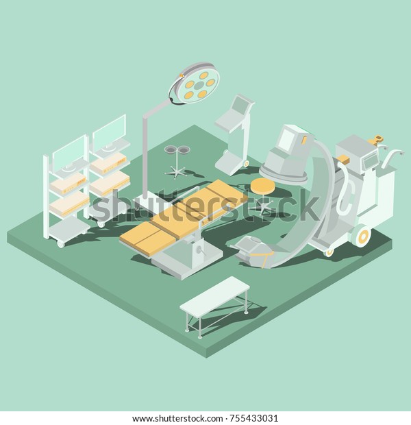 Vector Isometric Interior Operating Theater Operating Stock Vector ... Vector Isometric Interior Operating Theater Operating Stock Vector ...