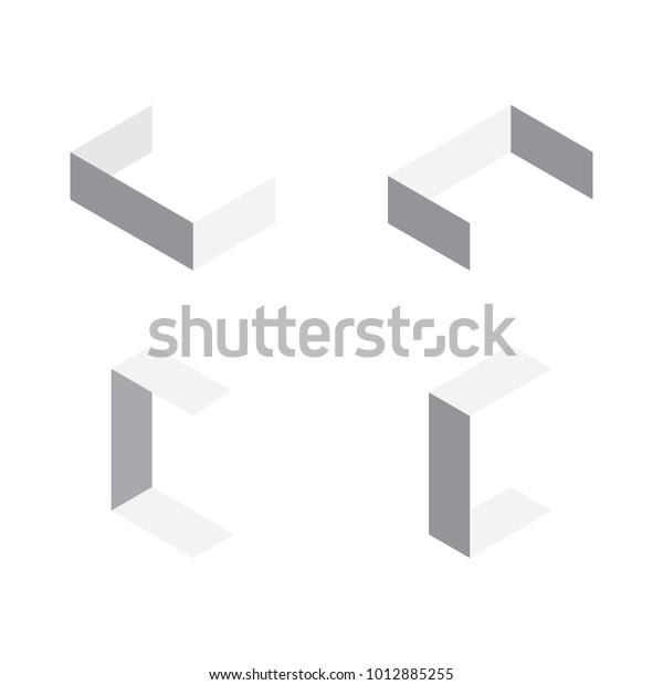 Vector Isometric Letters C Various Foreshortening Stock Vector (Royalty ...