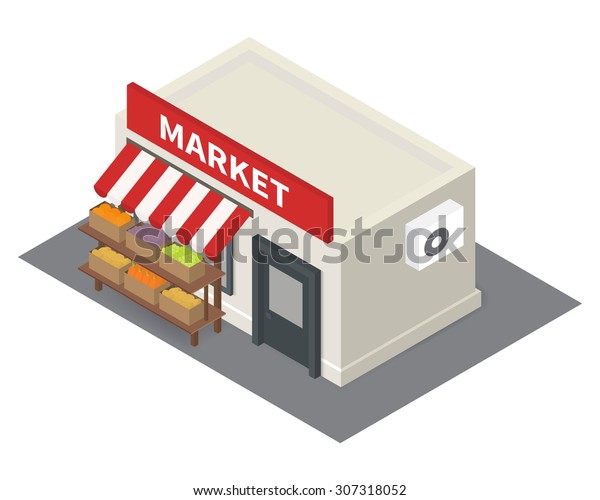 El mercado isométrico vectorial se encuentra: vector de stock (libre de ...