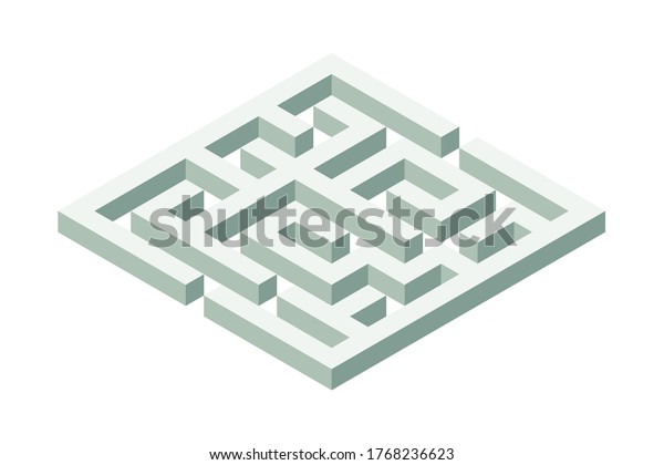 Vector Isometric Maze Green Isometric 3d Stock Vector (Royalty Free ...