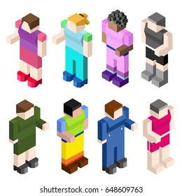 Vector Isometric People Icons Set Woman Stock Vector (Royalty Free ...