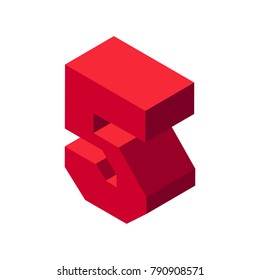 Isometric Red Video Player Icon Concept Stock Vector (Royalty Free ...